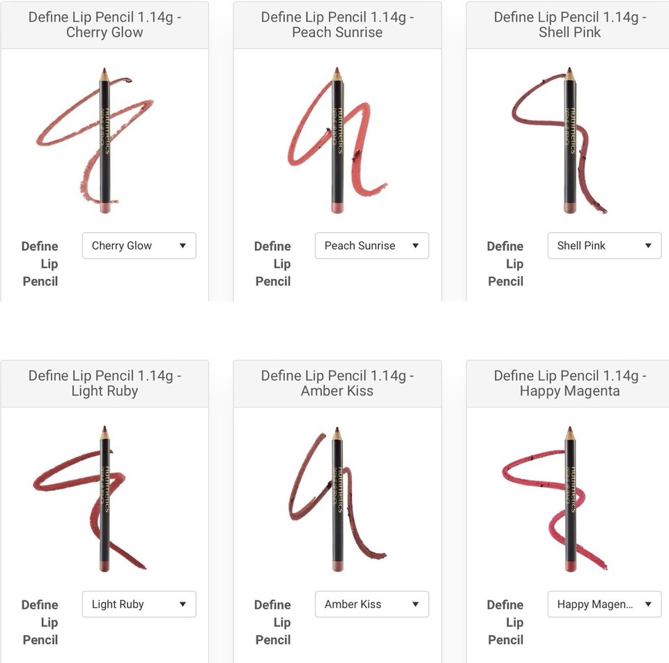 6 X Nutrimetics Define Lip Pencil Waterproof High Impact Colour Creamy ...