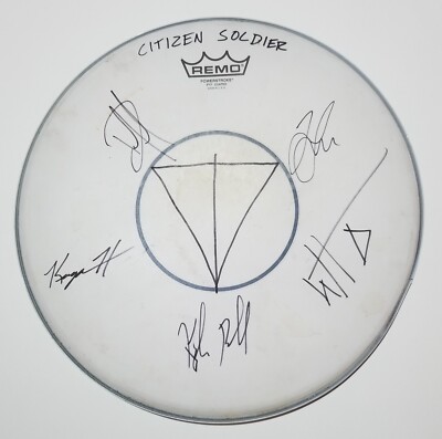 Citizen Soldier band SIGNED Drumhead COA Autographed w/ band logo Jake ...
