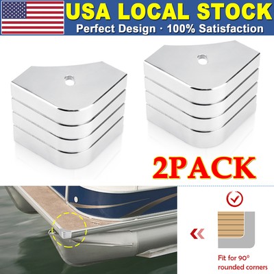 Set of 2pcs Aluminum Boat Deck Corner Pontoon Corner Cap For 90 ...