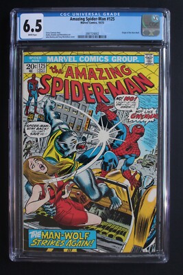 Amazing Spider-Man #125 ORIGIN 2nd MAN-WOLF 1973 1st ROSS ANDRU-p title ...
