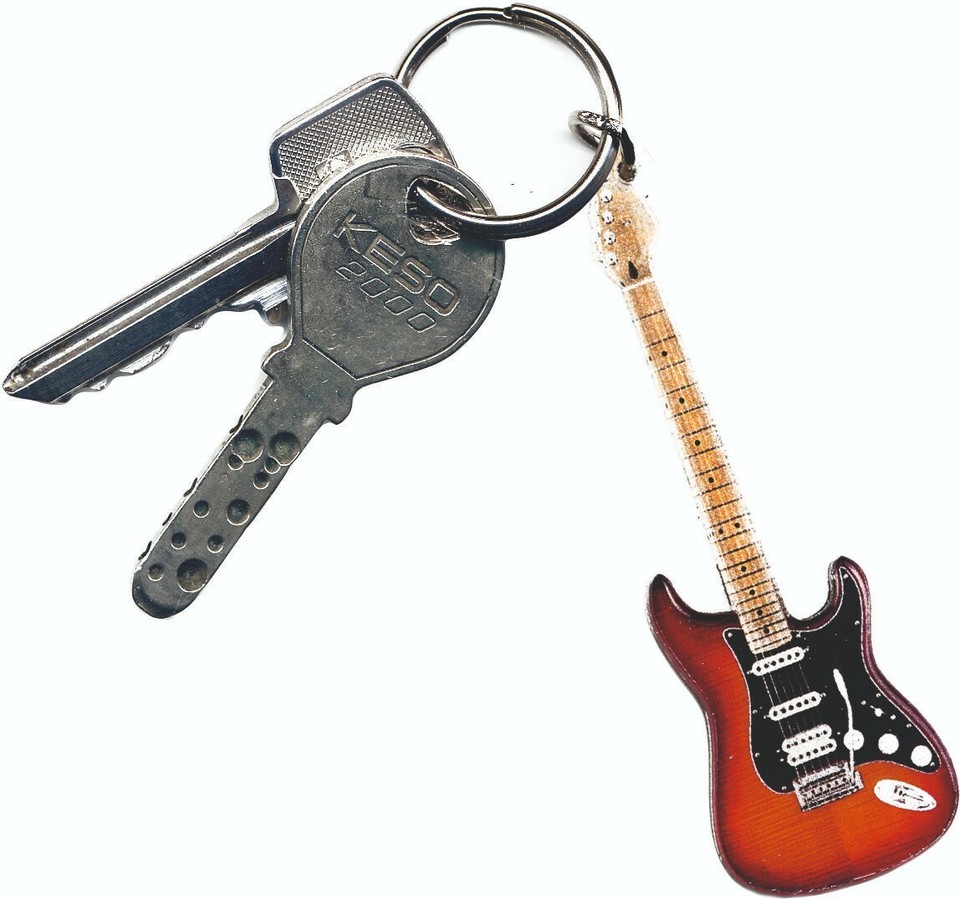 Key Ring Guitarist Keyring Fender Musician Gift Souvenir Electric ...