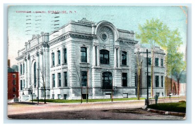 POSTCARD Carnegie Library Syracuse New York 1911 Arched Entry | eBay