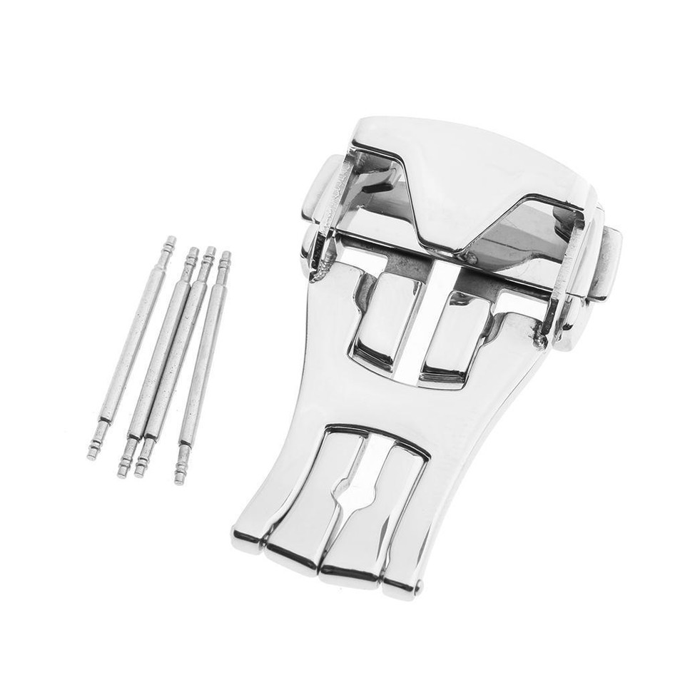 18mm Stainless Butterfly Deployment Clasp Watch Band Buckle Push ...