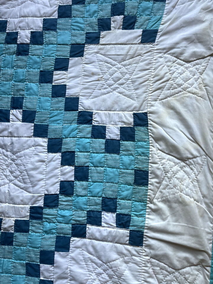 Antique 1940's Hand Stitched Checkboard Pattern quilt 95x83 | eBay