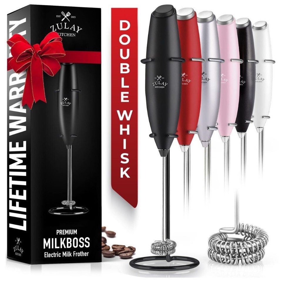 Zulay Double Whisk Milk Frother Handheld Mixer | eBay