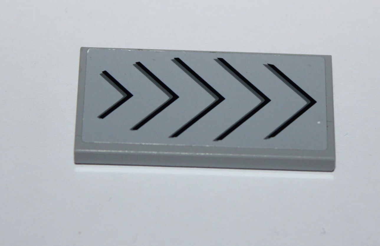 Lego MdStone Tile 2x4 with 5 Gray Chevrons Pattern 87079 (Sticker ...