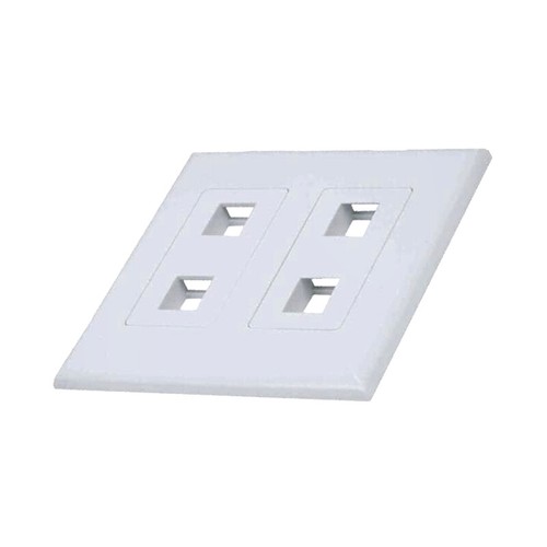 White 2-Gang Screwless Decora Wall Plate Cover with 2-Port Keystone ...