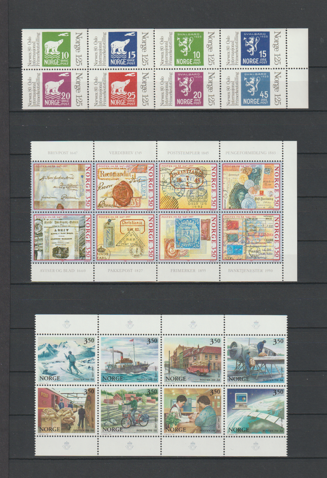 NORWAY - COMPLETE SET OF BOOKLET PAIRS - SOME IN BOOKLET PANES - 1976 ...