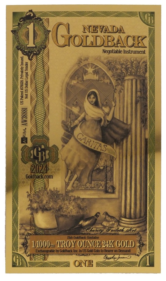 Lot of 6 Goldback 24KT Gold Foil Notes 1/1000th oz Bullion FL NV NH SD ...