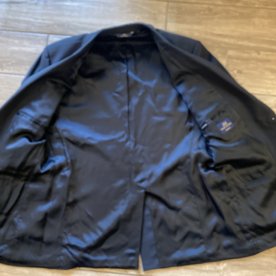 Brooks Brothers 346 Suit Mens 43R Jacket 36x30 Pants Black Wool Stretch ...