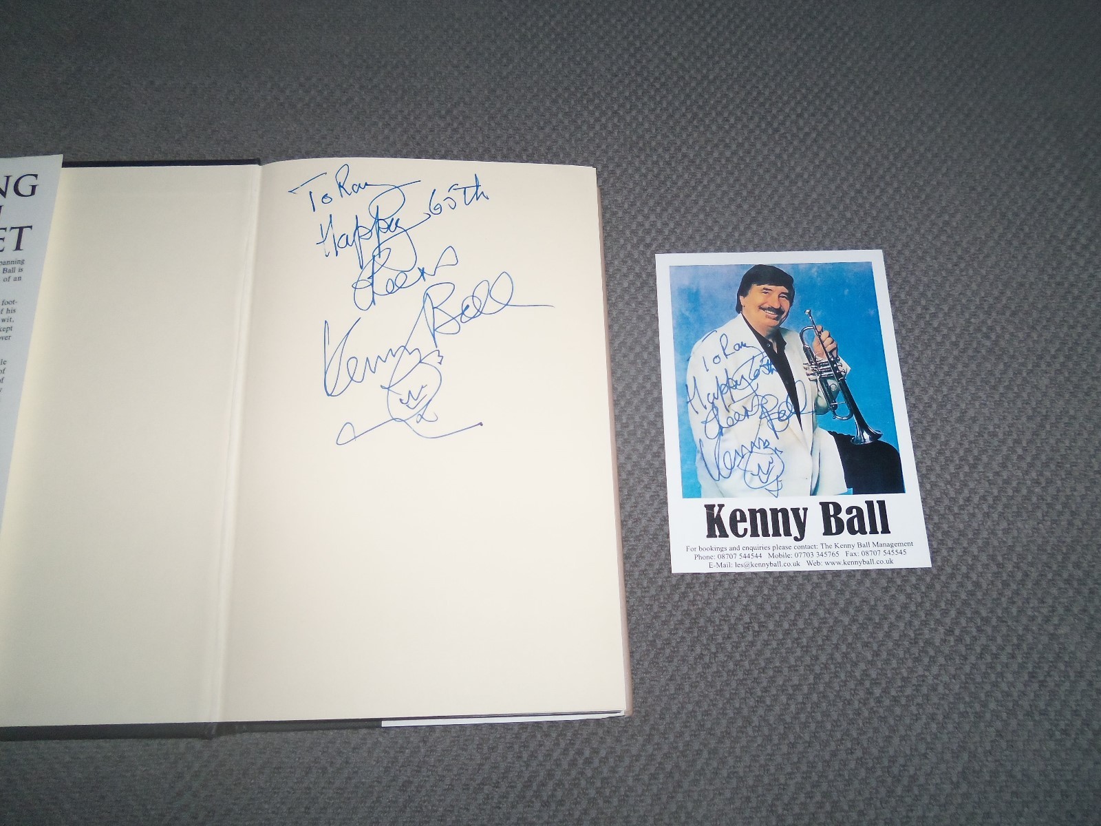 KENNY BALL - BLOWING MY OWN TRUMPET hardback book - SIGNED + Signed ...