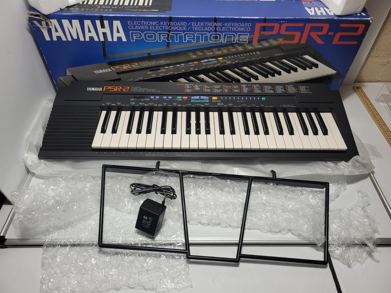 YAMAHA PSR-2 Portable Electronic Keyboard Portatone With AC Adapter ...