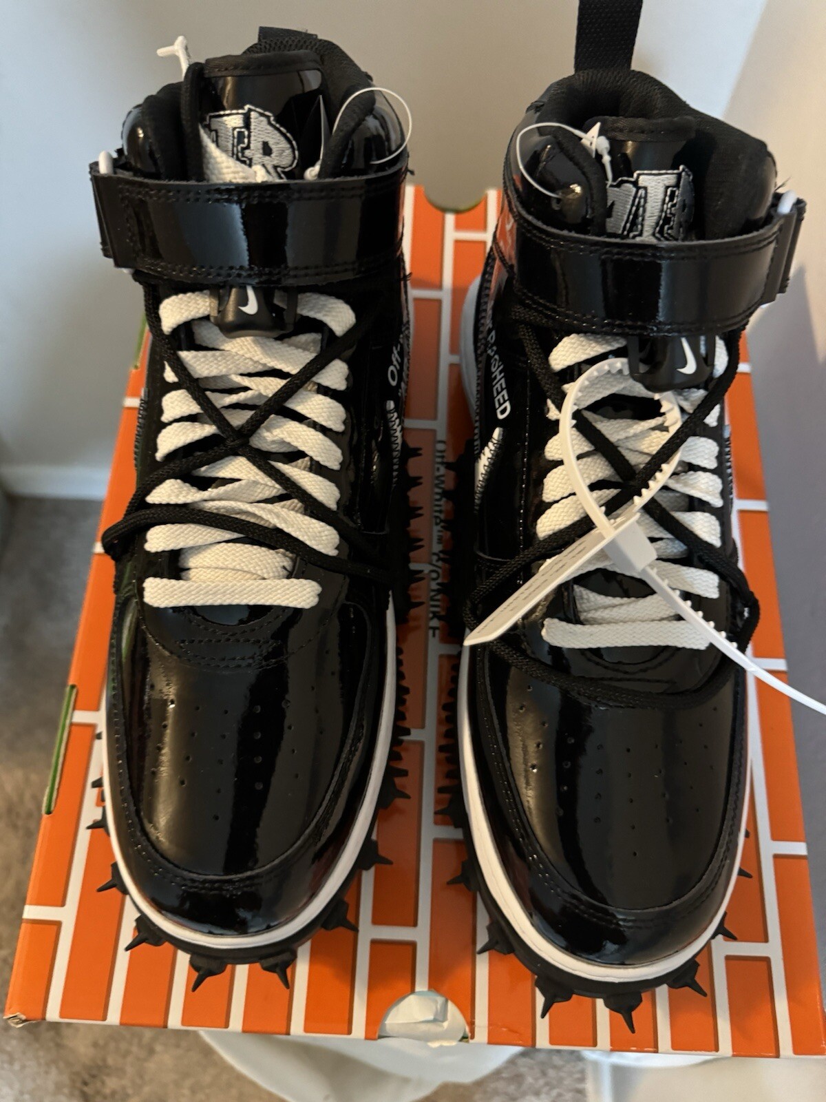 Size 10- Nike Off-White x Air Force 1 SP Leather Mid Sheed | eBay