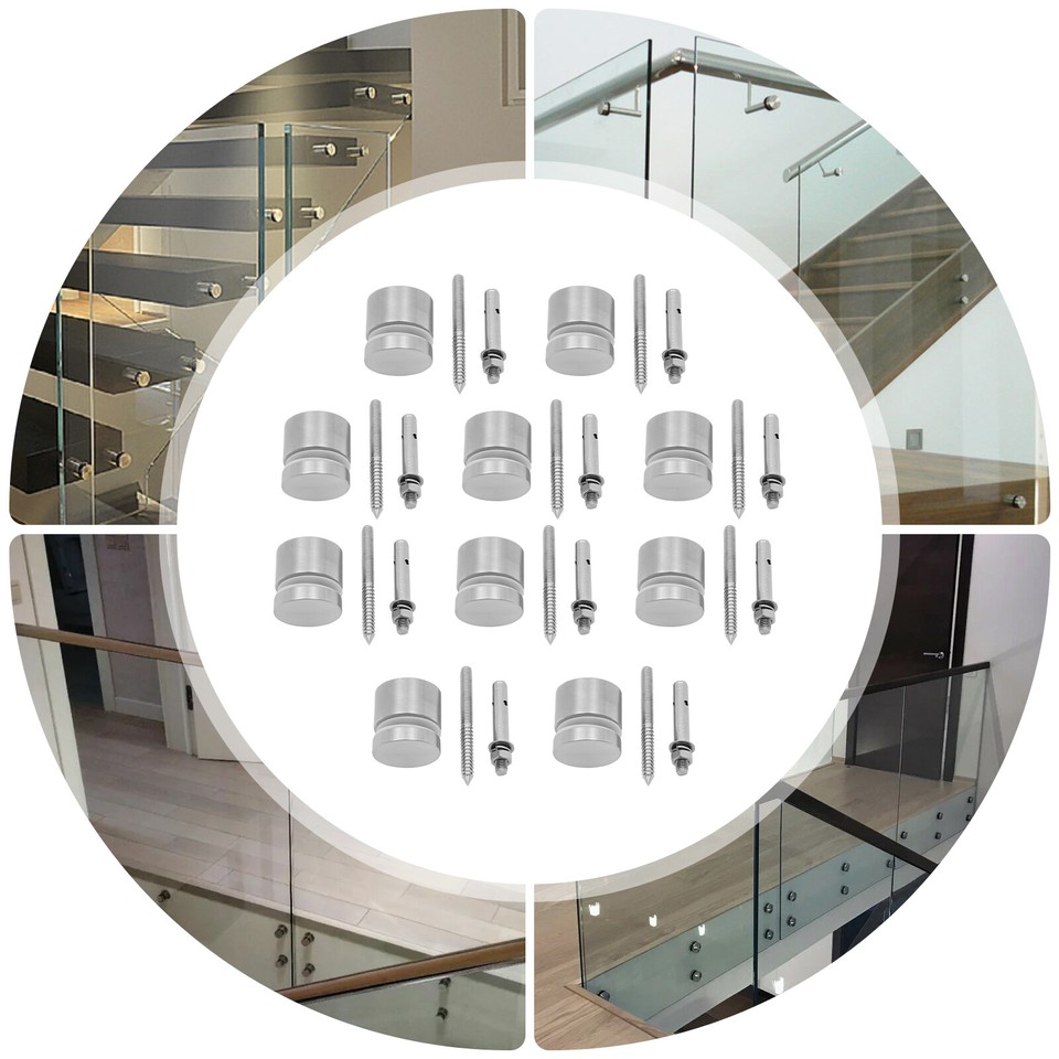 10 Pack Glass Railing Standoff Hardware Railing Standoffs Pins Round ...