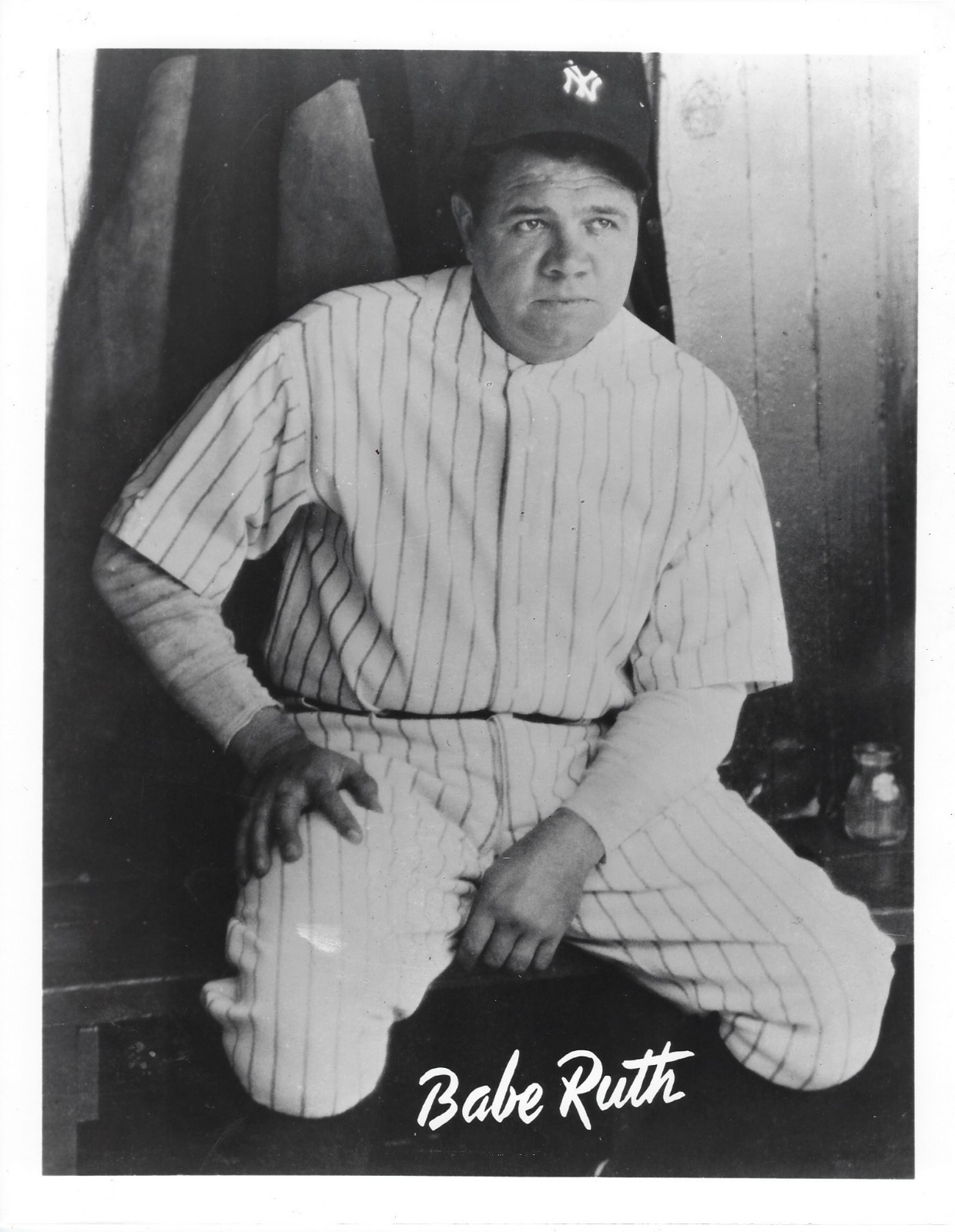 BABE RUTH 8X10 PHOTO NEW YORK YANKEES NY BASEBALL CLOSE UP IN DUGOUT | eBay
