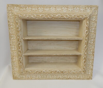 Vintage MCM Wide Ornate Framed Cream Colored Shadow Box Wall Shelf | eBay