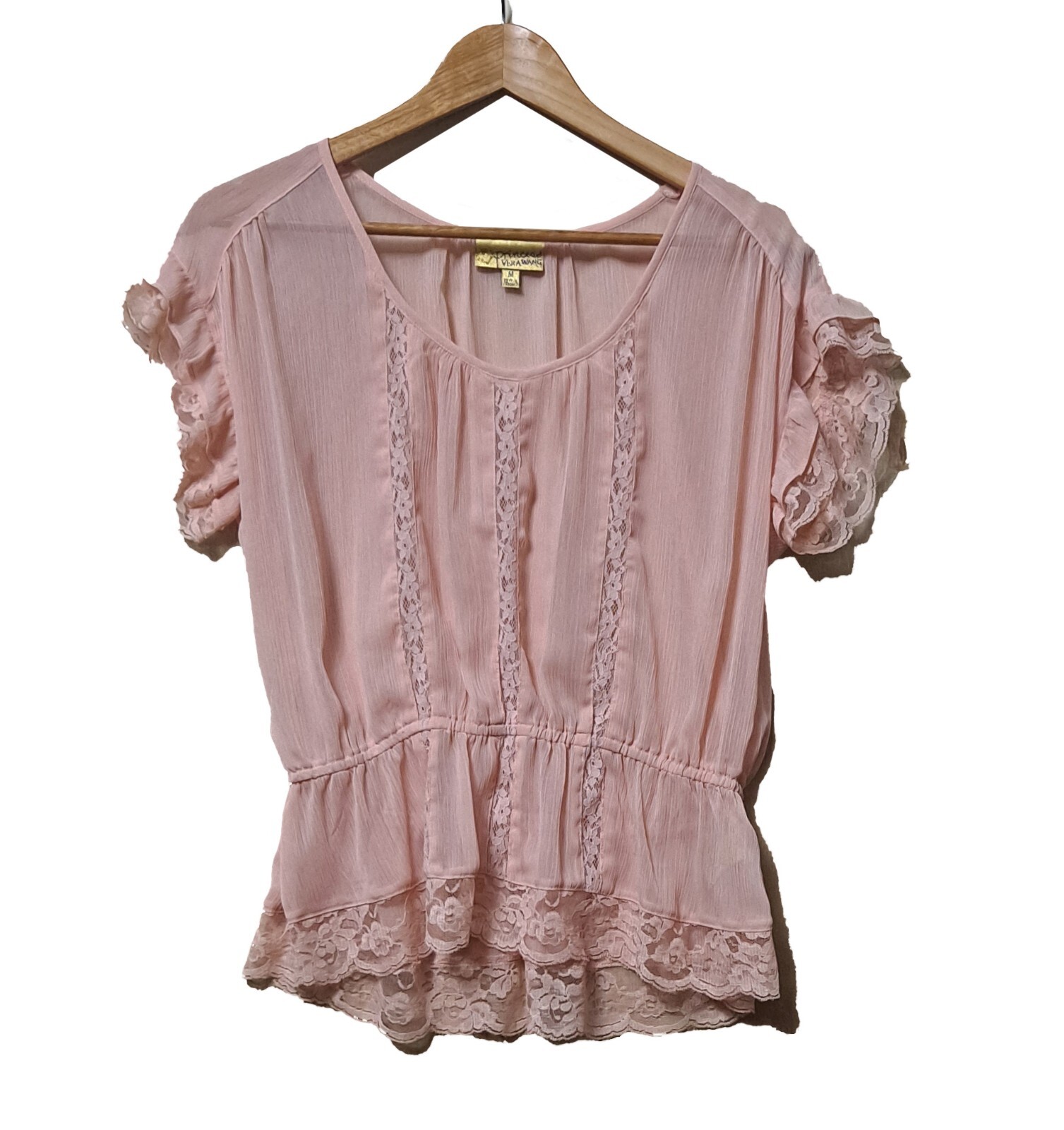 Princess Vera Wang Sheer Ruffle Lace Top Women's Size… - Gem