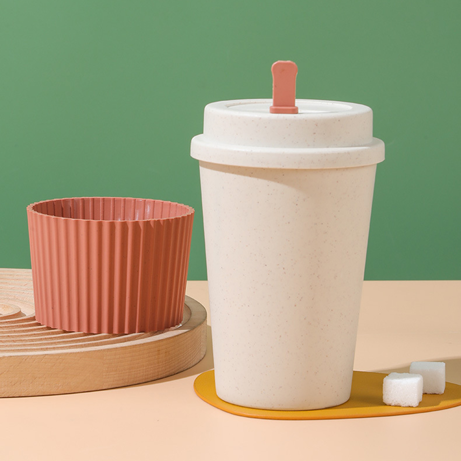 480ml Coffee Cup Bpa Free Anti-scald Anti-slip Coffee Mug with Dust ...