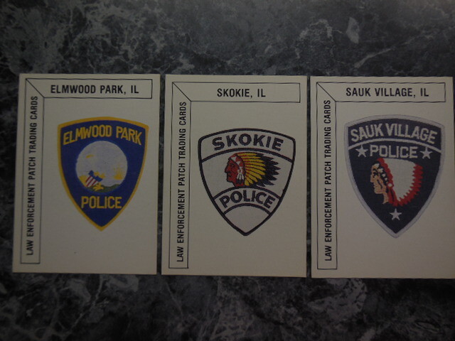 10 different 1980 illinois police patch cards very rare super rare made ...