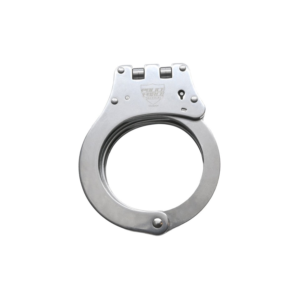 Hinged Stainless Steel NIJ Handcuffs Police Security Durable Locking ...