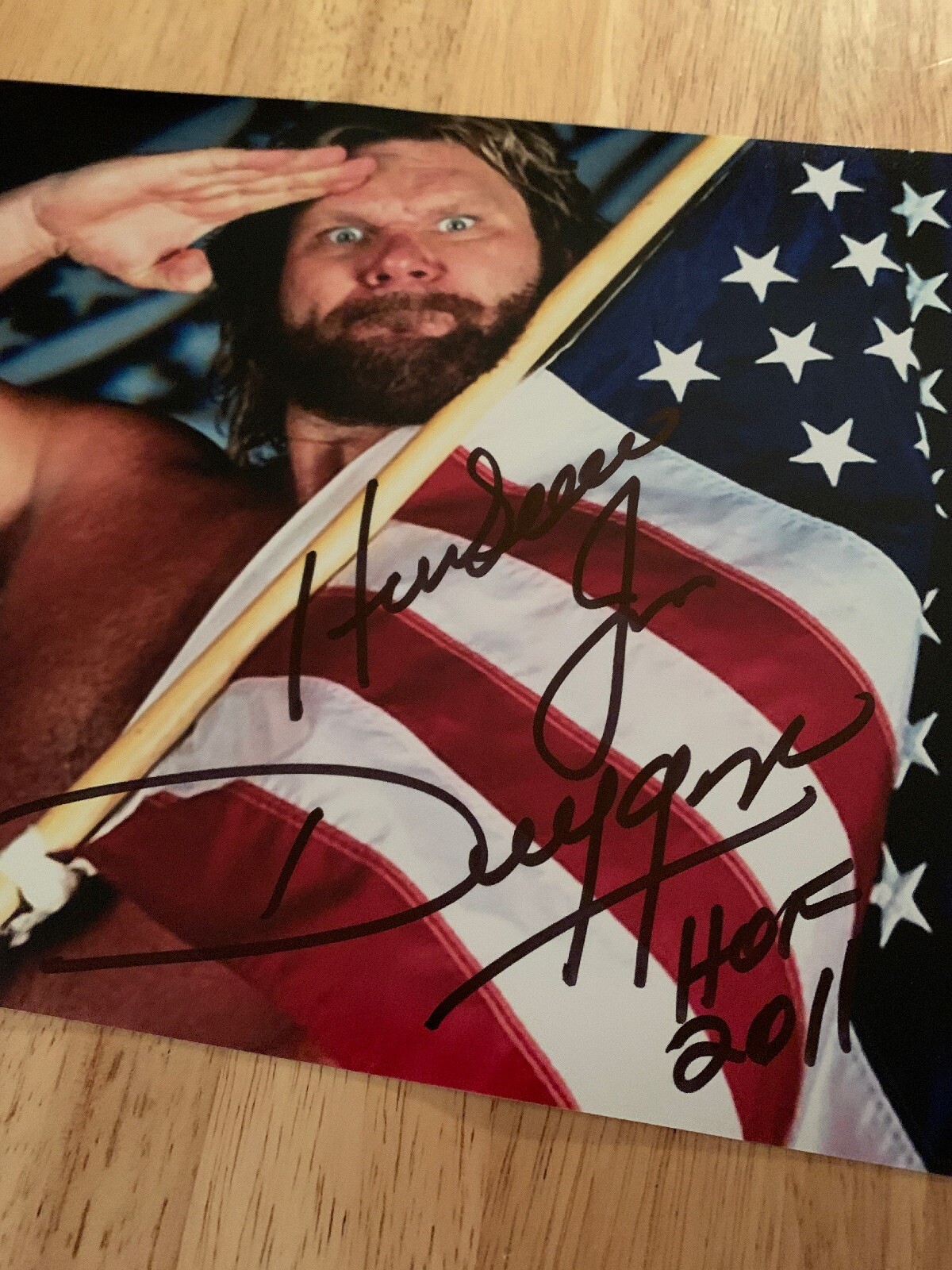Hacksaw Jim Duggan HOF 2011 Signed Autograph 8x10 Photo WWF WWE WCW ECW ...
