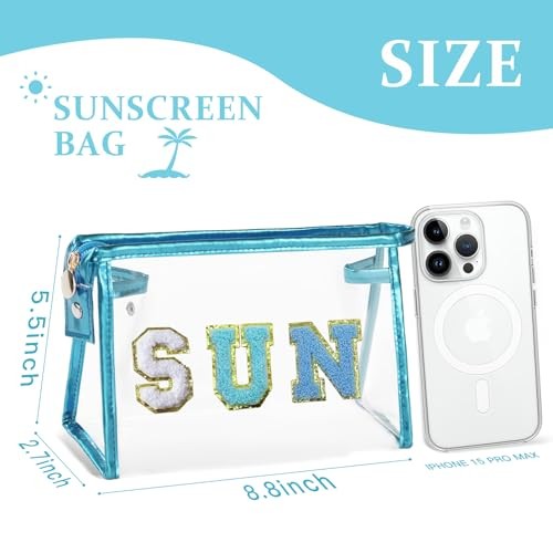 Clear Makeup Bag Sunscreen Pouch Beach Vacation Essentials Waterproof ...