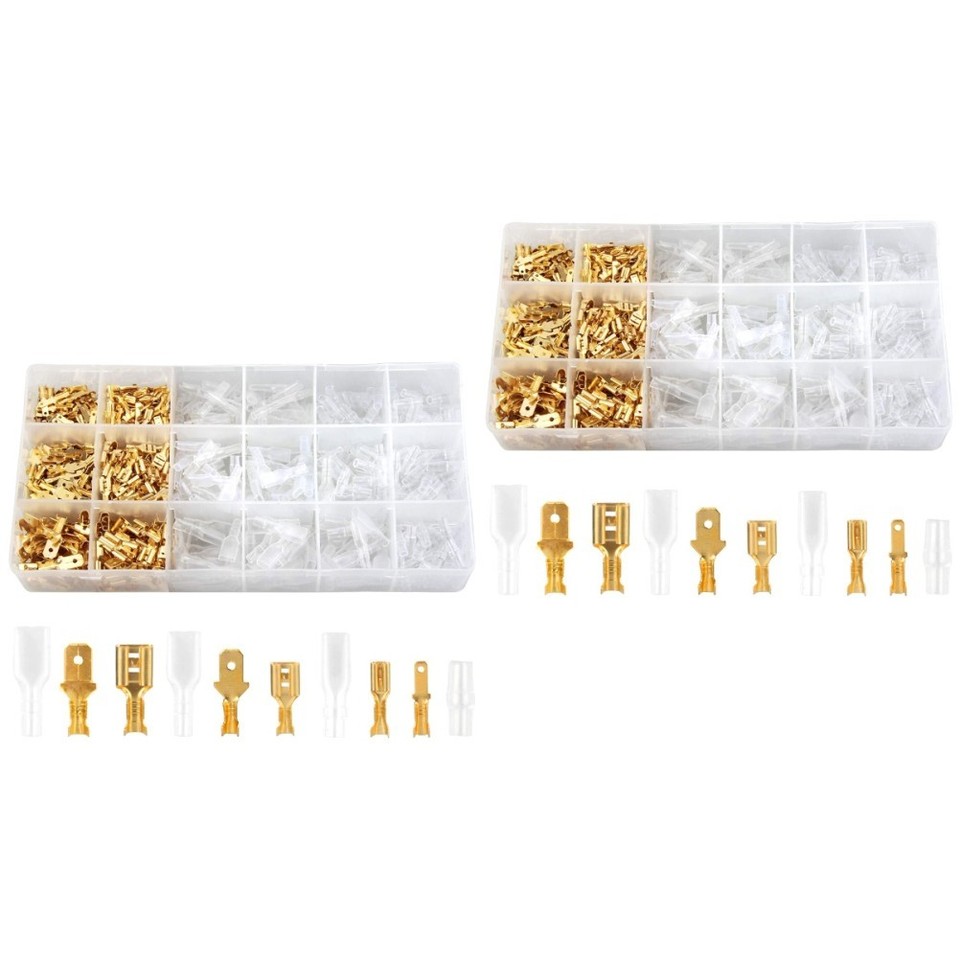 1200 PCS Cold Pressed Terminal Connector Set Insulating Sleeve Set ...