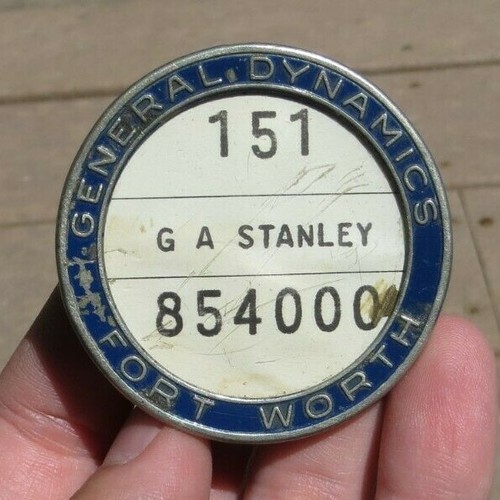 WW2 General Dynamics Fort Worth AVIATION CORP Employee Identification ...