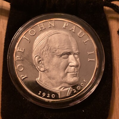 Pure Silver Pope John Paul II Memorial Commemorative Proof Coin | eBay
