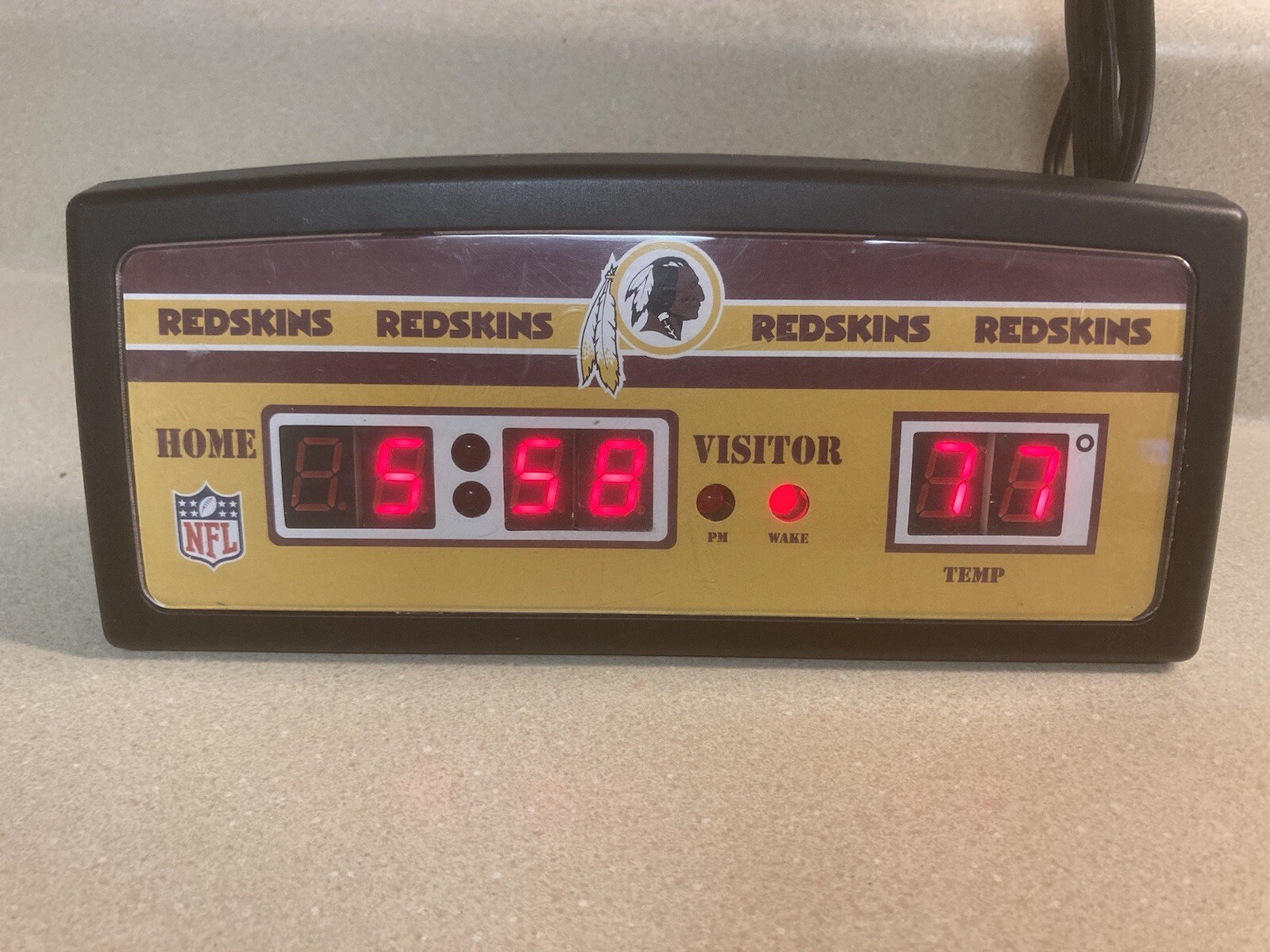 NFL Washington Redskins Scoreboard Alarm Clock with Temperature ...
