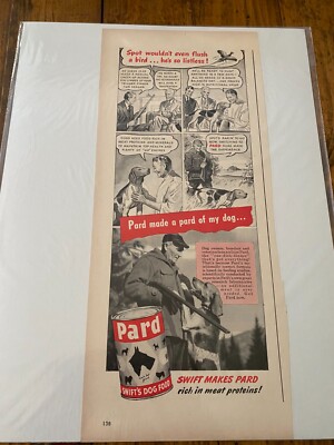 Vintage 1947 Pard Dog Food Pheasant Hunting Theme ad | eBay