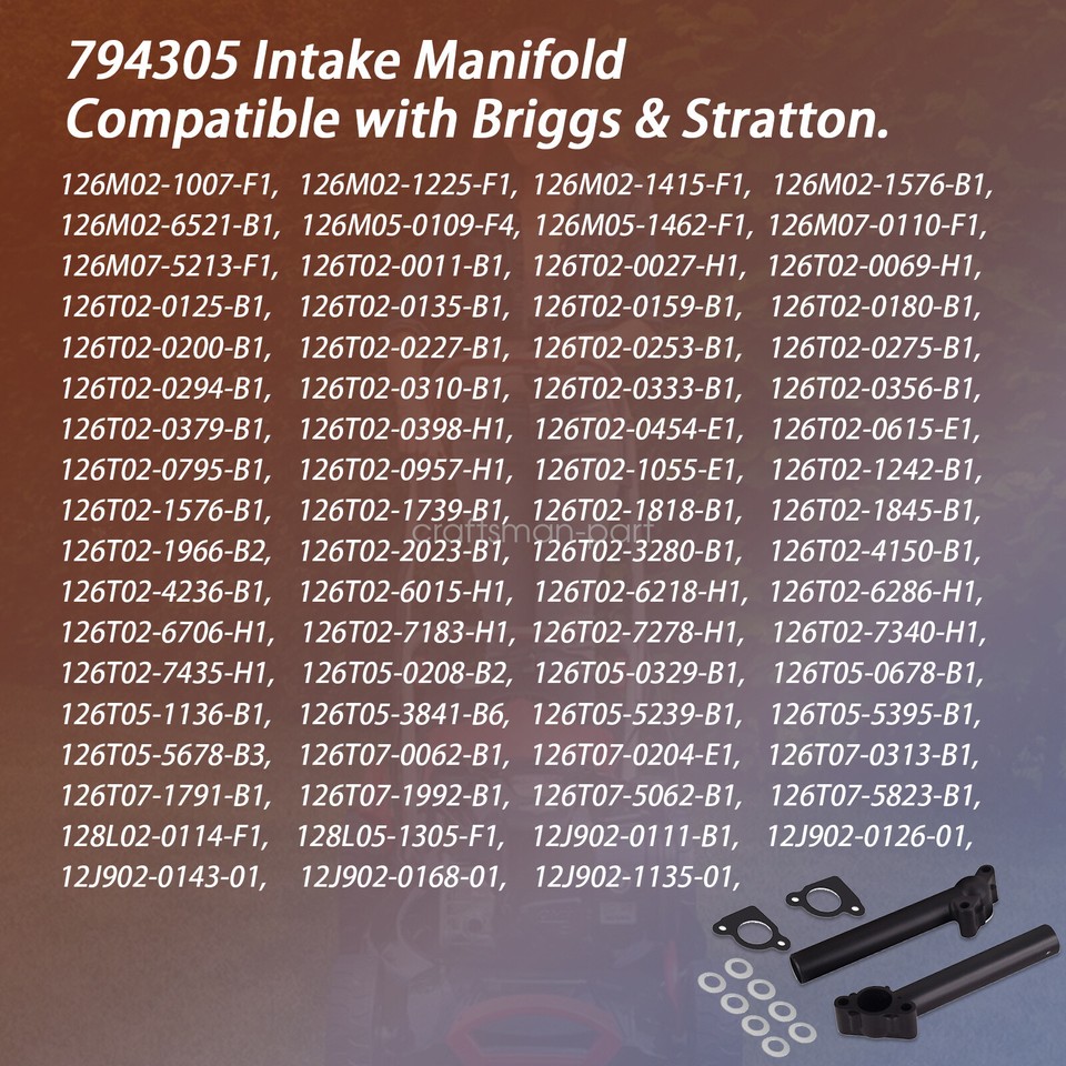 2 Set Intake Manifold For Briggs & Stratton 794305 281085 492717 ...