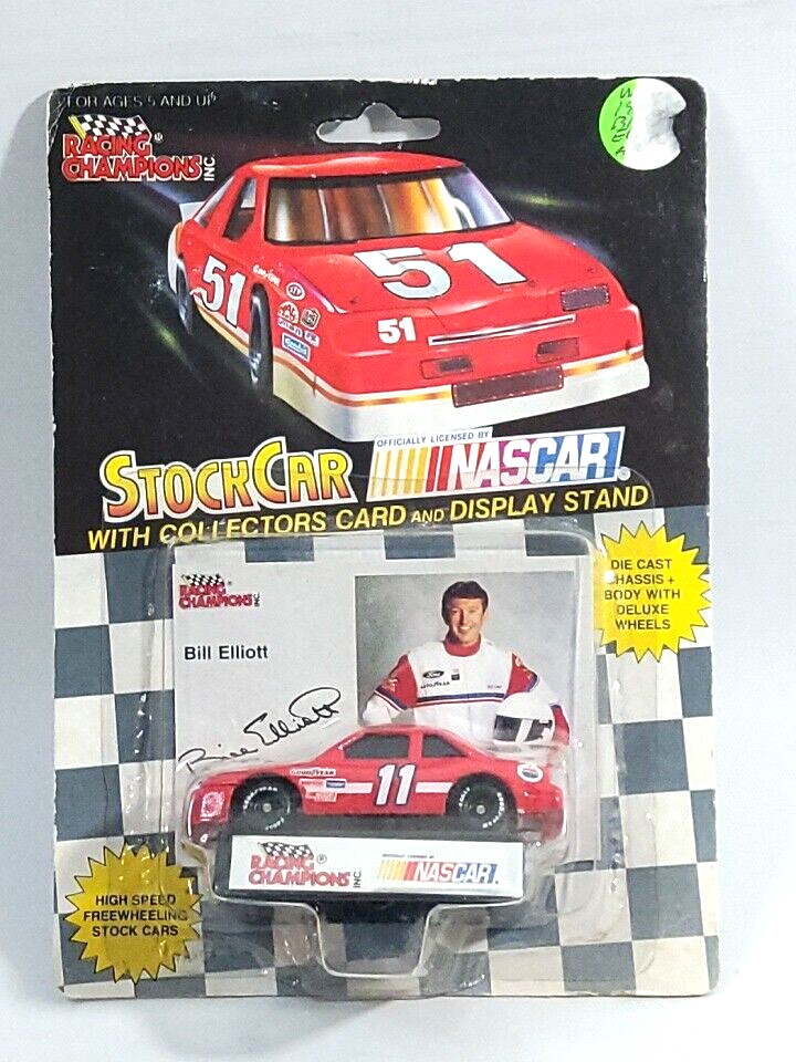 VINTAGE NASCAR DIE CAST – BILL ELLIOT – 1/64 SCALE – COLLECTOR’S CARD ...