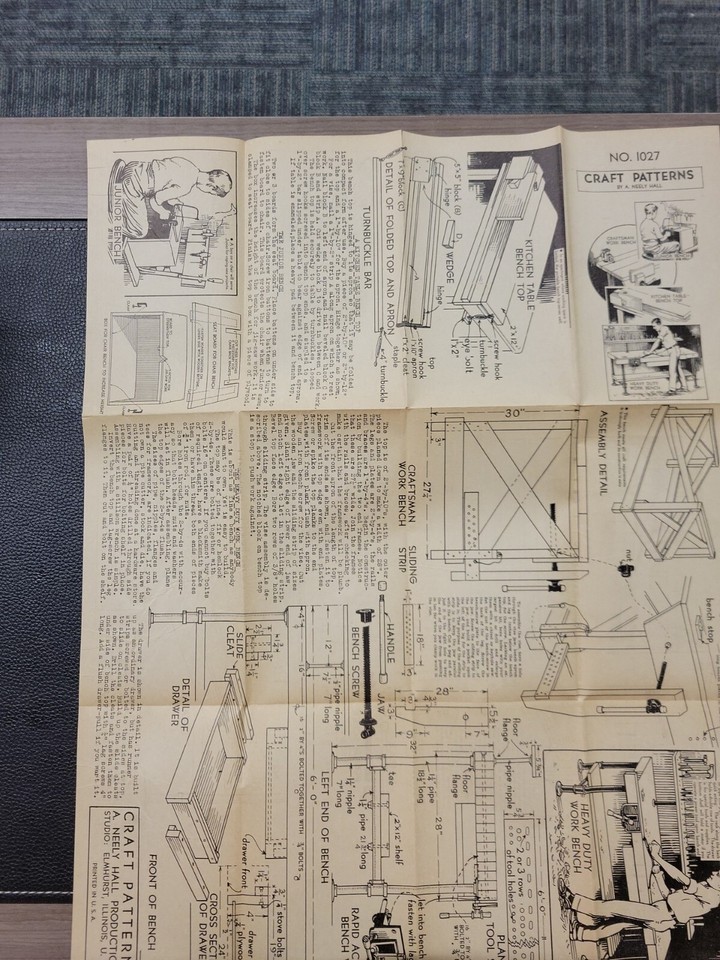 Craft Patterns 1027 by Neely Hall Work Bench to be the envy of all | eBay