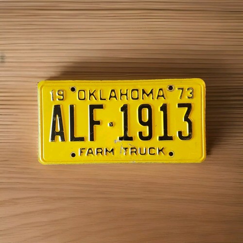 OKLAHOMA 1973 Farm Truck License Plate ALF 1913 Wall Art Man Cave Pub ...