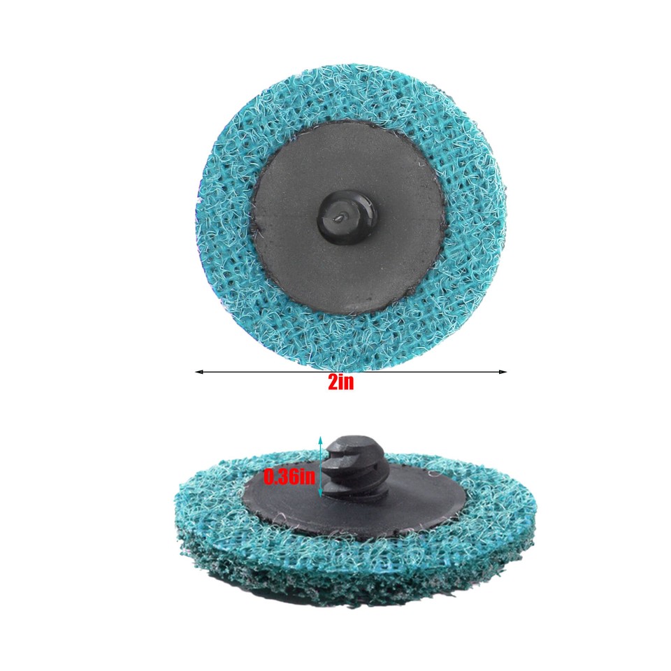50Pc 2" Coarse/Medium/Fine Scotch Pads Roll Lock Surface Sanding Disc ...