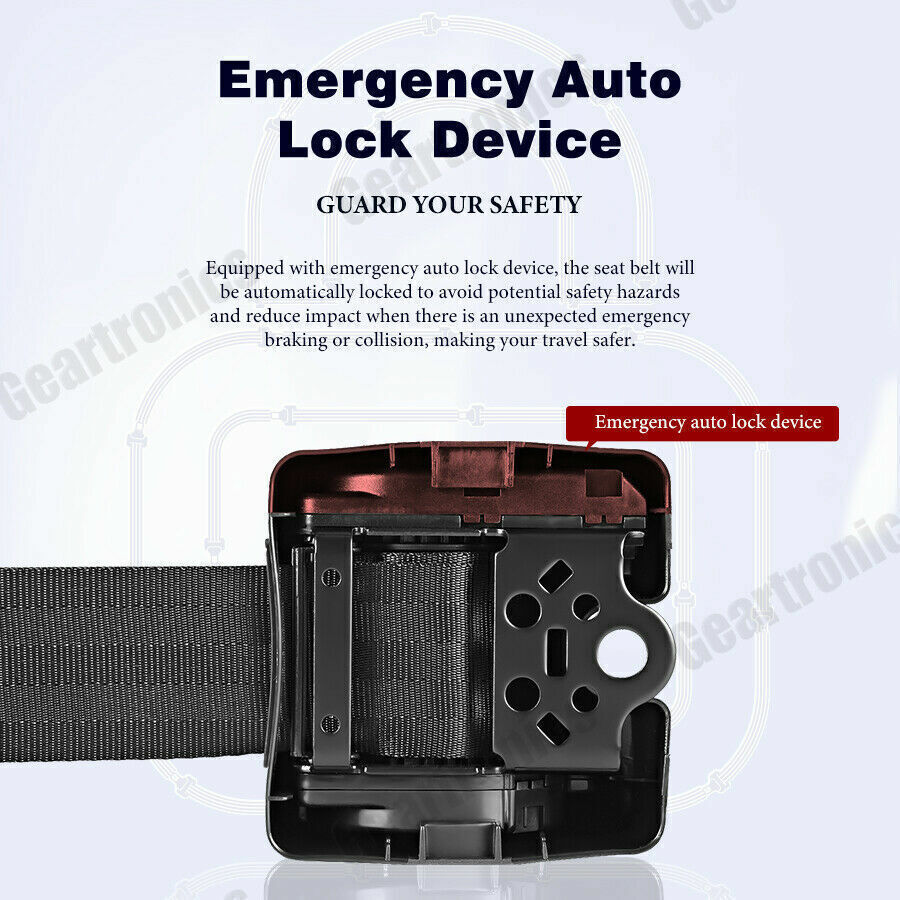 2 Set Universal 3 Point Inertia Seat Belt Kit Car Truck Adjustable ...