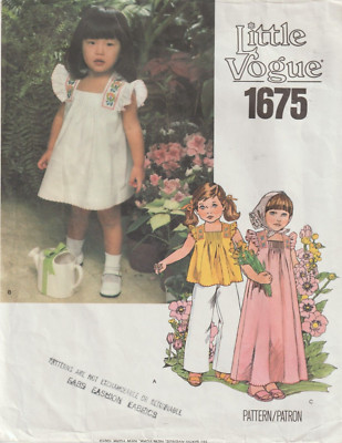 LITTLE VOGUE - Embroidered DRESSES & TOP Pattern 1326 (Child's Size 4 ...