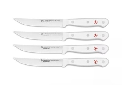 WUSTHOF Gourmet Steak Knife Set 4-piece, White Handle Knives Wüsthof ...