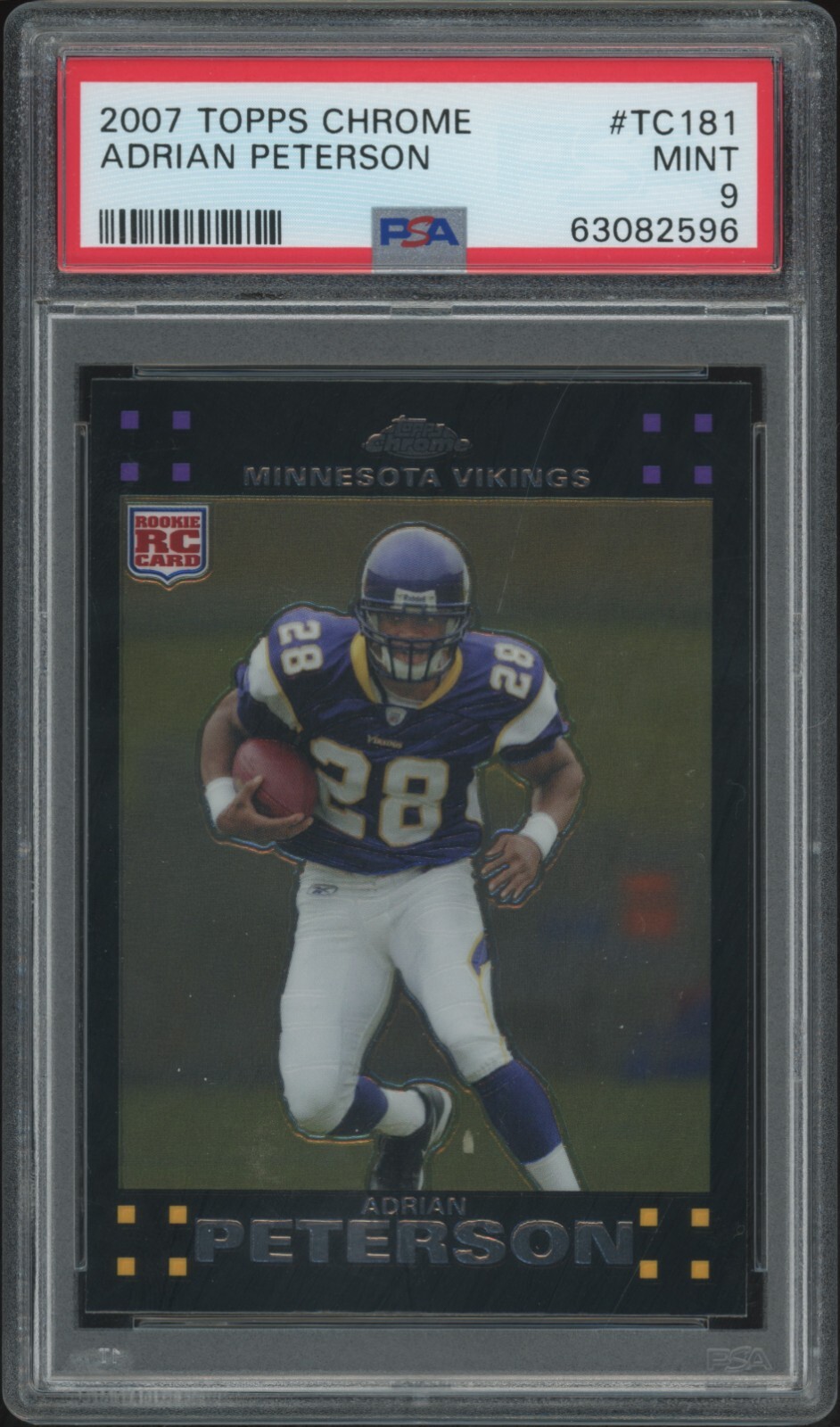 2007 Topps Chrome #TC181 Adrian Peterson RC Rookie PSA 9 MINT VIKINGS ...