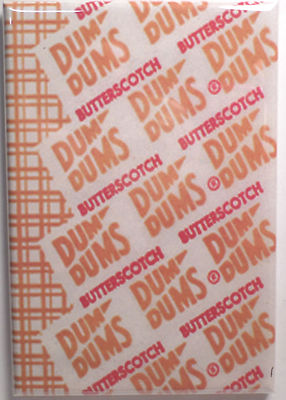 Dum Dums Butterscotch Vintage Candy Wrapper 2"x3" Fridge or Locker ...