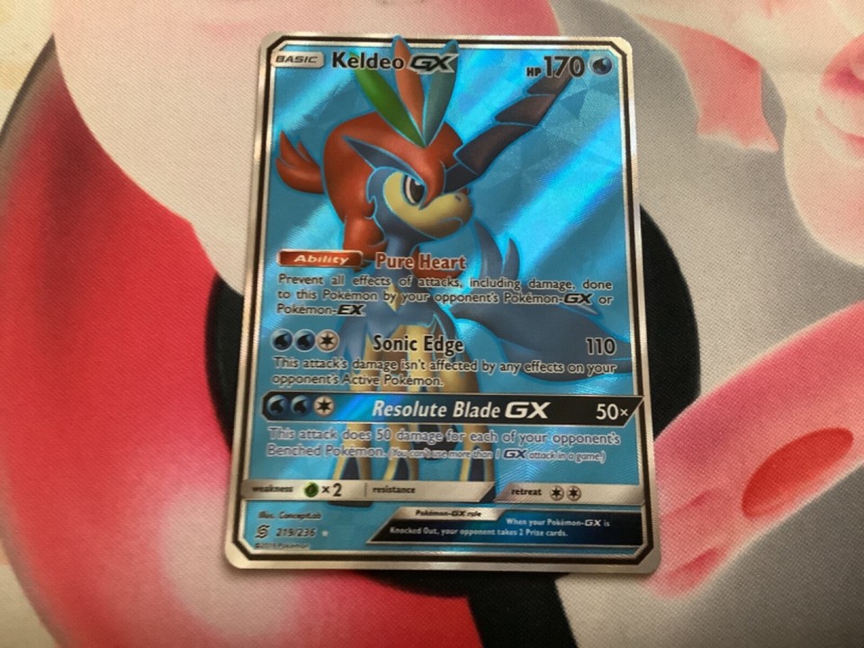 Pokemon Card TCG - Keldeo GX 219/236 Full Art Ultra Rare Unified Minds ...