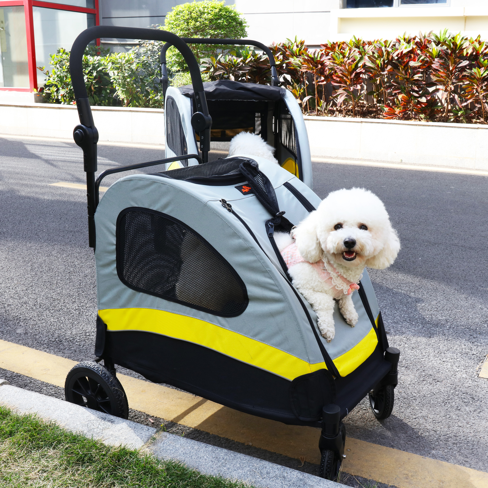BingoPaw Medium Dog Stroller Buggy Heavy Duty Pet Pram Doggy Pushchair ...