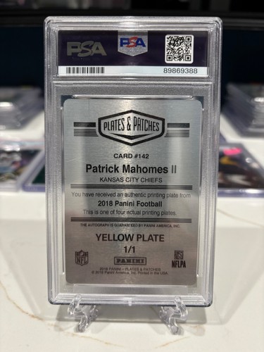 2018 Panini - Patrick Mahomes II #142 Printing Plate Yellow /1 for sale ...