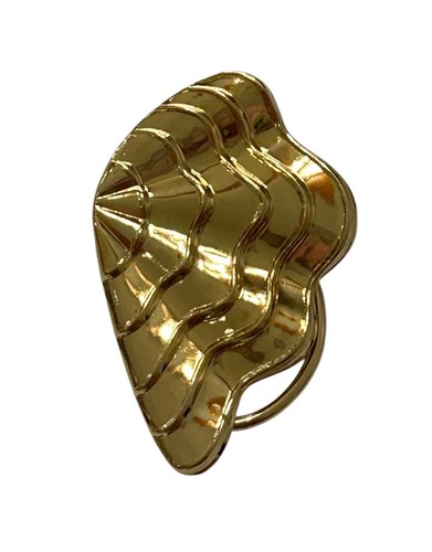 Vintage Clam Sea Shell Scarf Clip Hinged Shiny Gold Tone Metal Retro | eBay