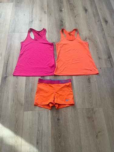 Nike Dri-fit Womens neon Orange&pink racer back with orange &pink ...