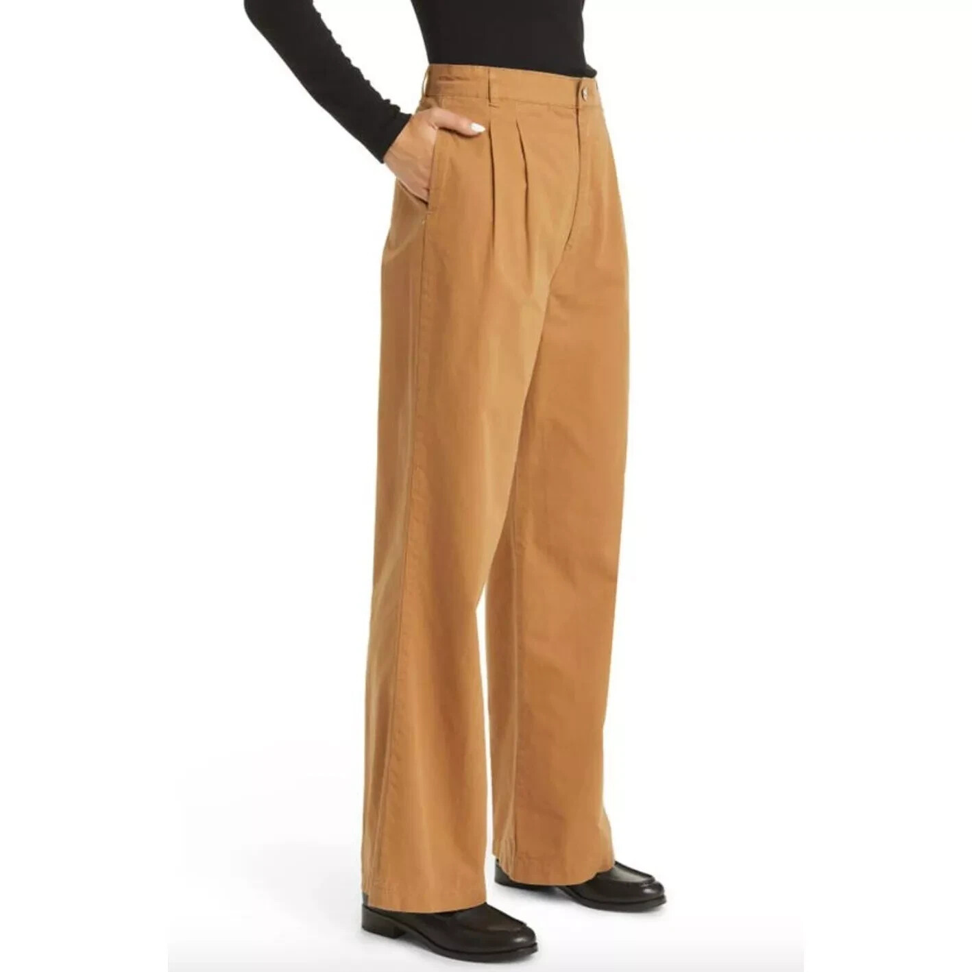 FRAME Pleated Front Wide Leg Chinos Trousers Pants In… - Gem