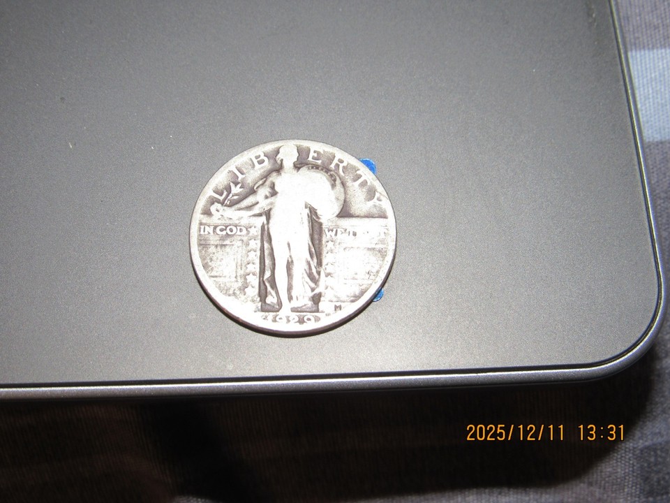 SLQ Silver 1929 p Philadelphia Mint Standing Liberty Quarter Old coin ...