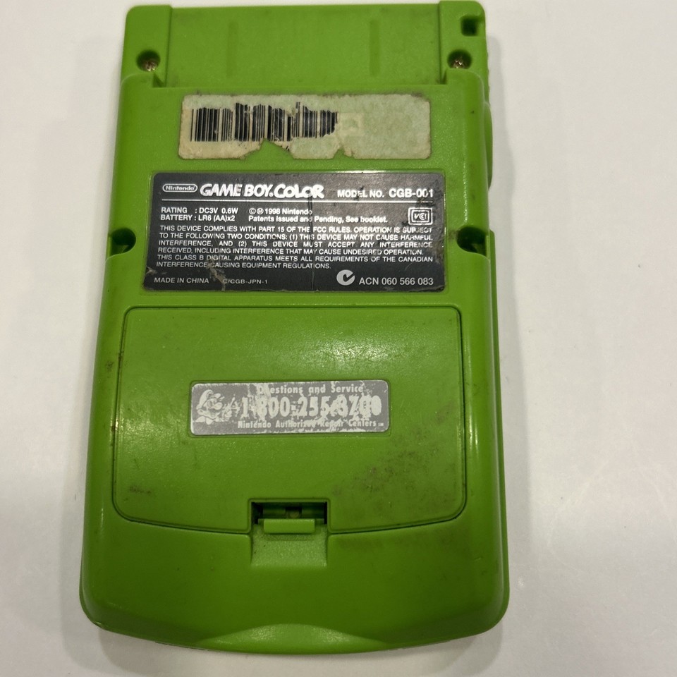 Lime Green GameBoy Color Authentic Nintendo GBC Handheld Console Tested ...