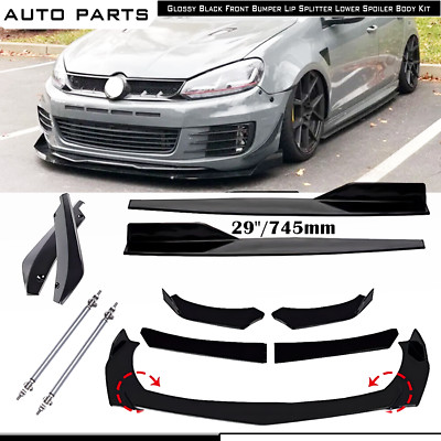 For Volkswagen Polo Front Bumper Lip Spoiler Splitter Side Skirt Bod ...